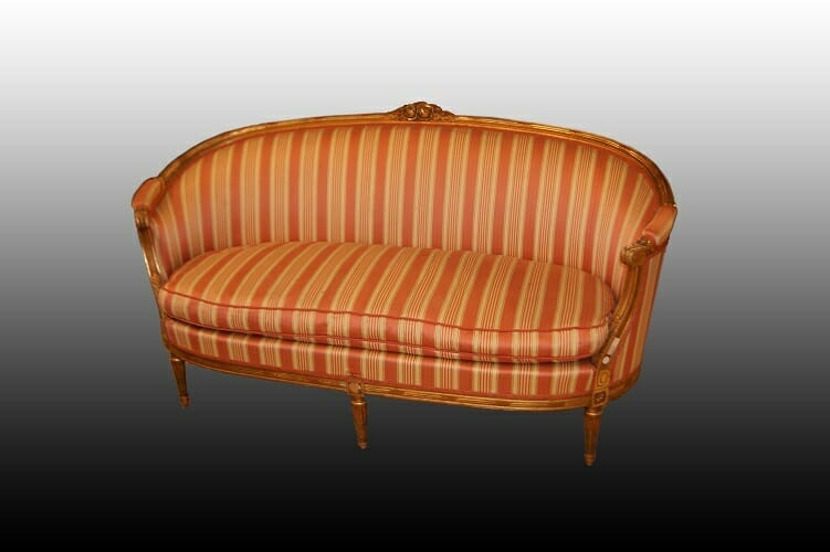 Bellissimo divano francese stile Luigi XVI dorato foglia oro del 1800 ...
