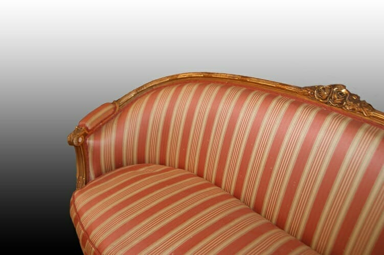 Bellissimo divano francese stile Luigi XVI dorato foglia oro del 1800 ...