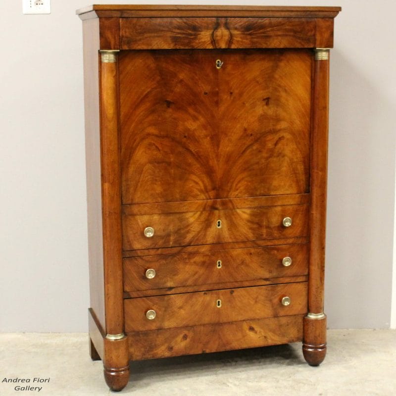 Ancient Empire Secretaire in 19th century walnut • Online sales of ...