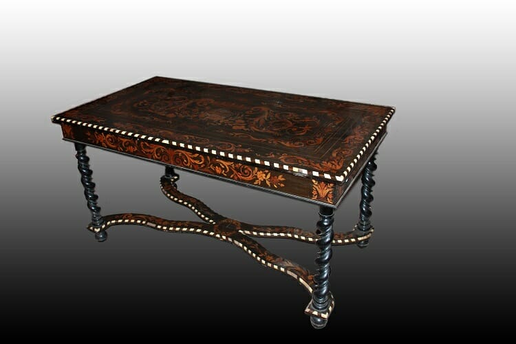 Antique Dutch writing table from the early 1800th century in ebony with ...