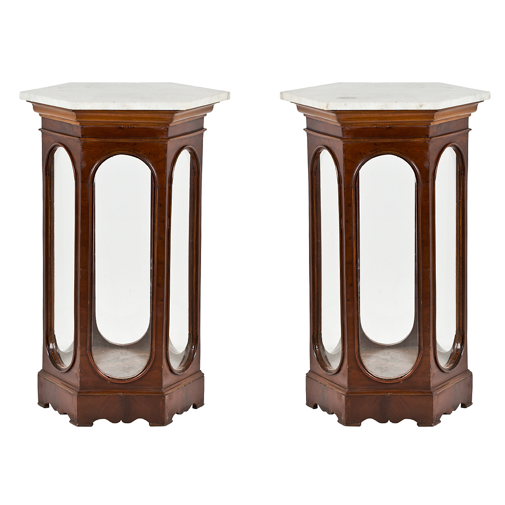 Pair of Octagonal Display Cabinets • Online Sale of Antiques, Modern ...