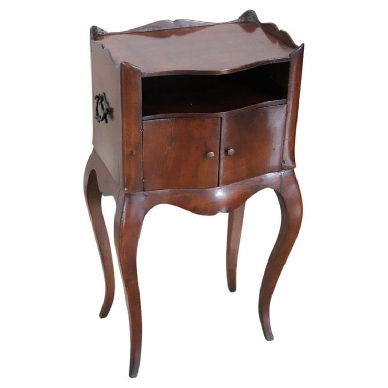 19th century walnut bedside table • Online sales of antiques, modern ...